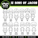 12 Sons of Jacob Clip Art - Jacob Sons - Bible Based - Bible Characters ...