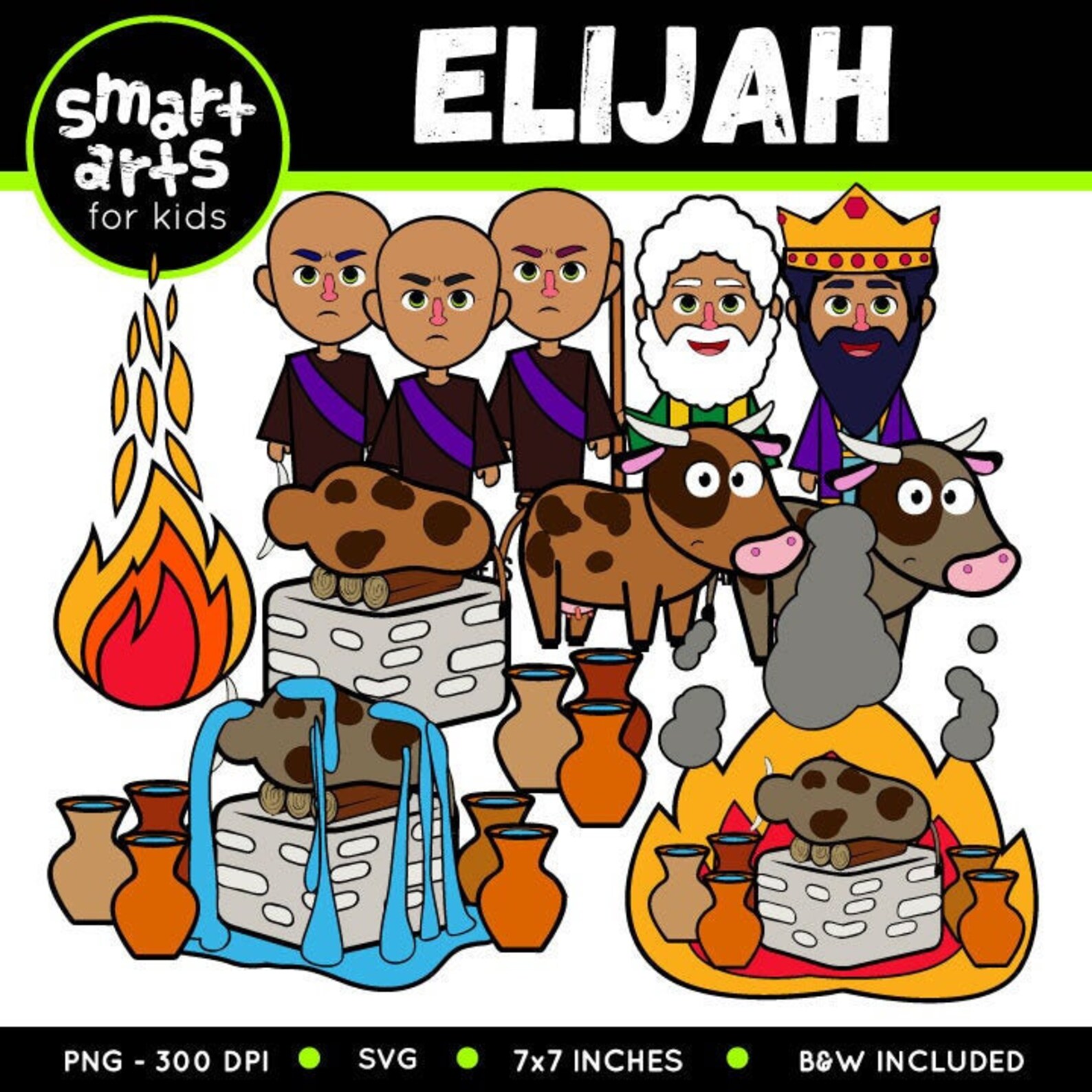 Elijah Clip Art Bible Based Bible Characters Bible Story | Etsy