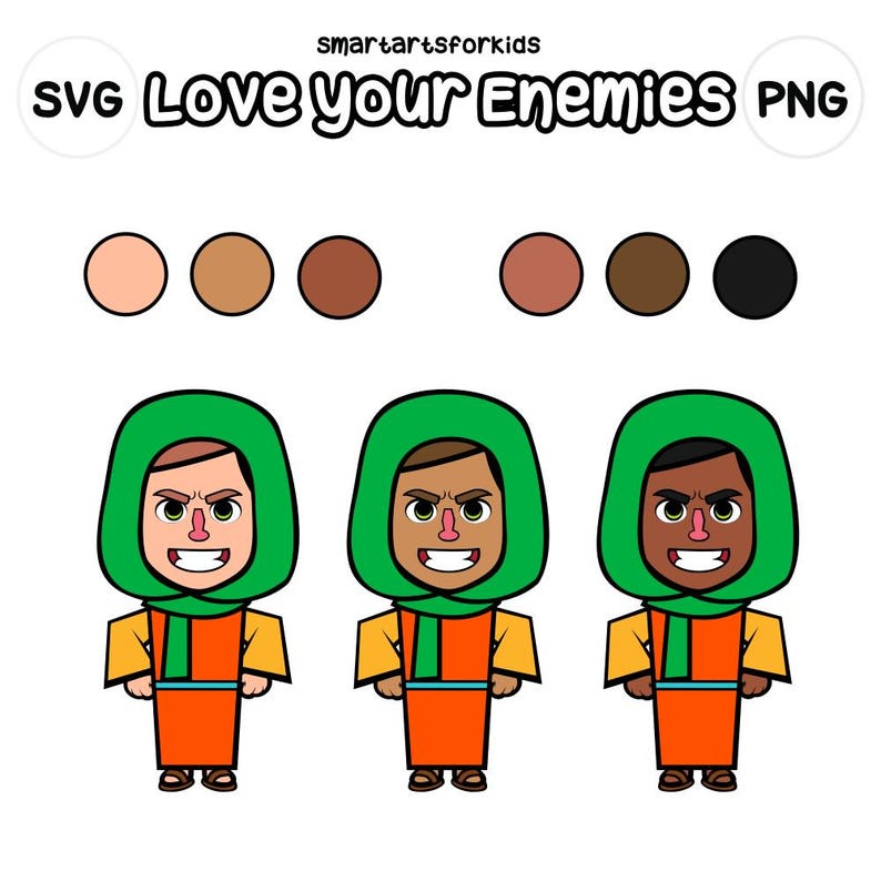 Love Your Enemies Clipart - Bible Based - Bible Characters - SVG Cricut ...