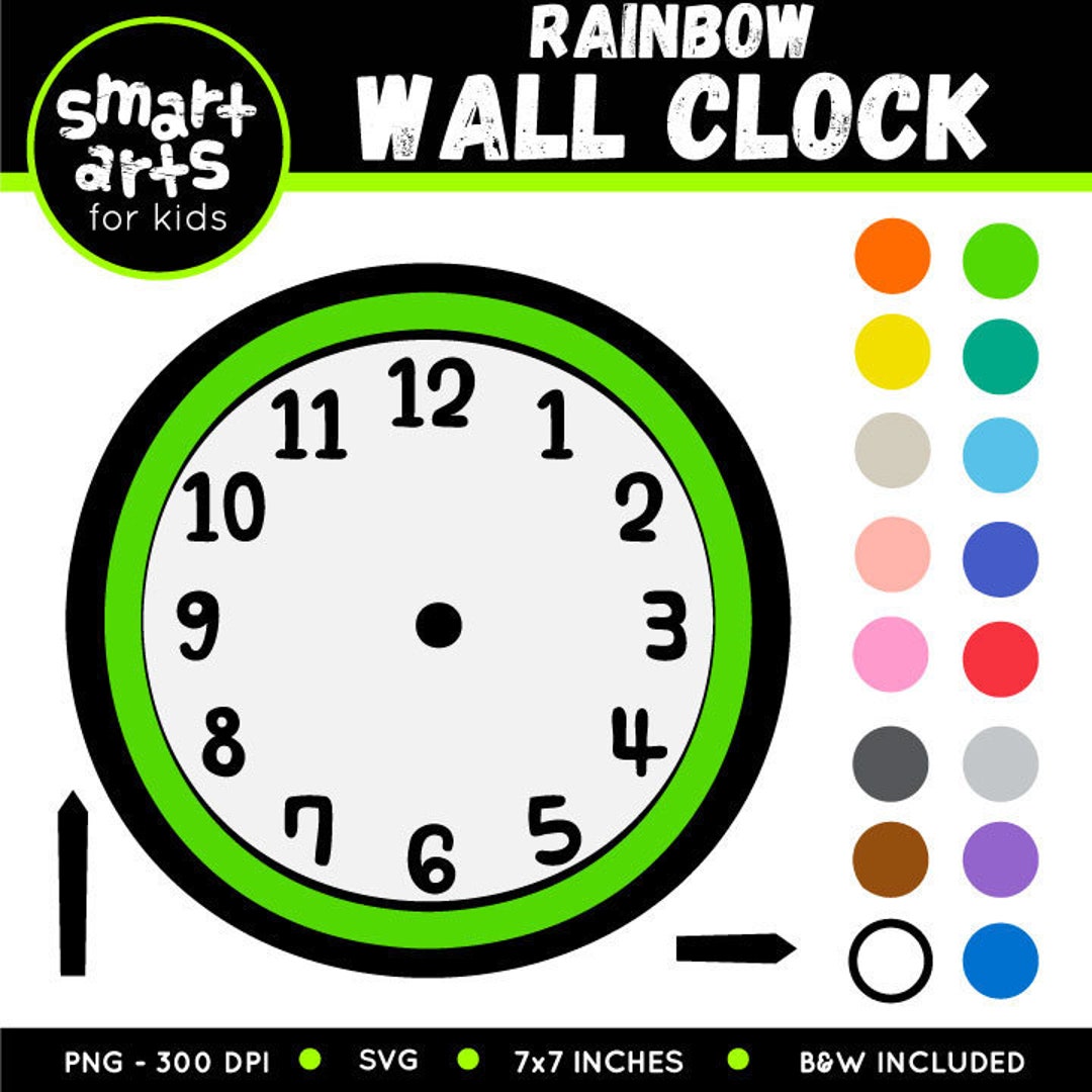Colorful Clock Clipart