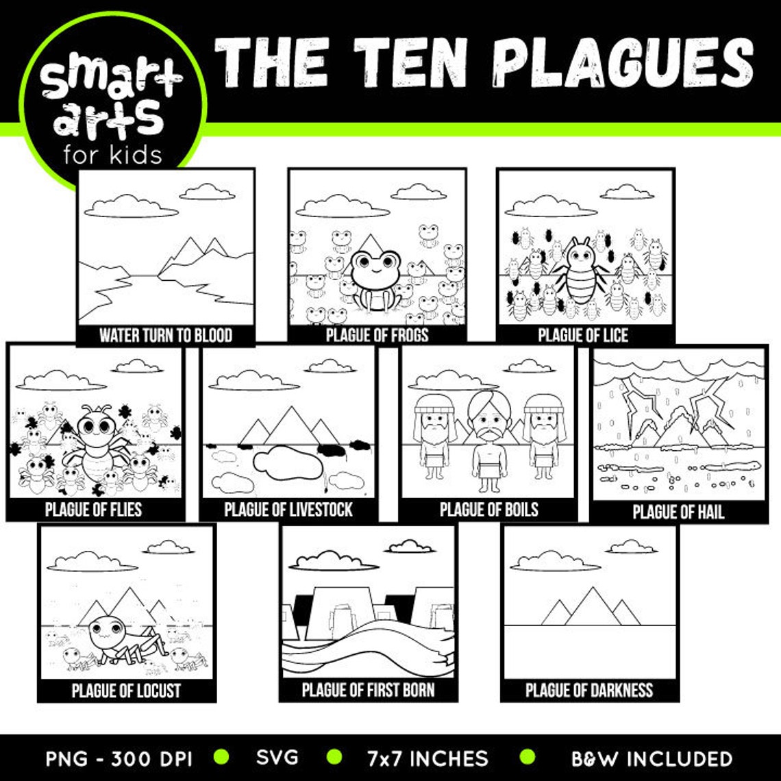 Ten Plagues Clip Art Bible Based Bible Characters VBS - Etsy