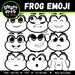 Spring Frog Emoji Clip Art Cartoon Digital Graphics Frog Spring Instant ...