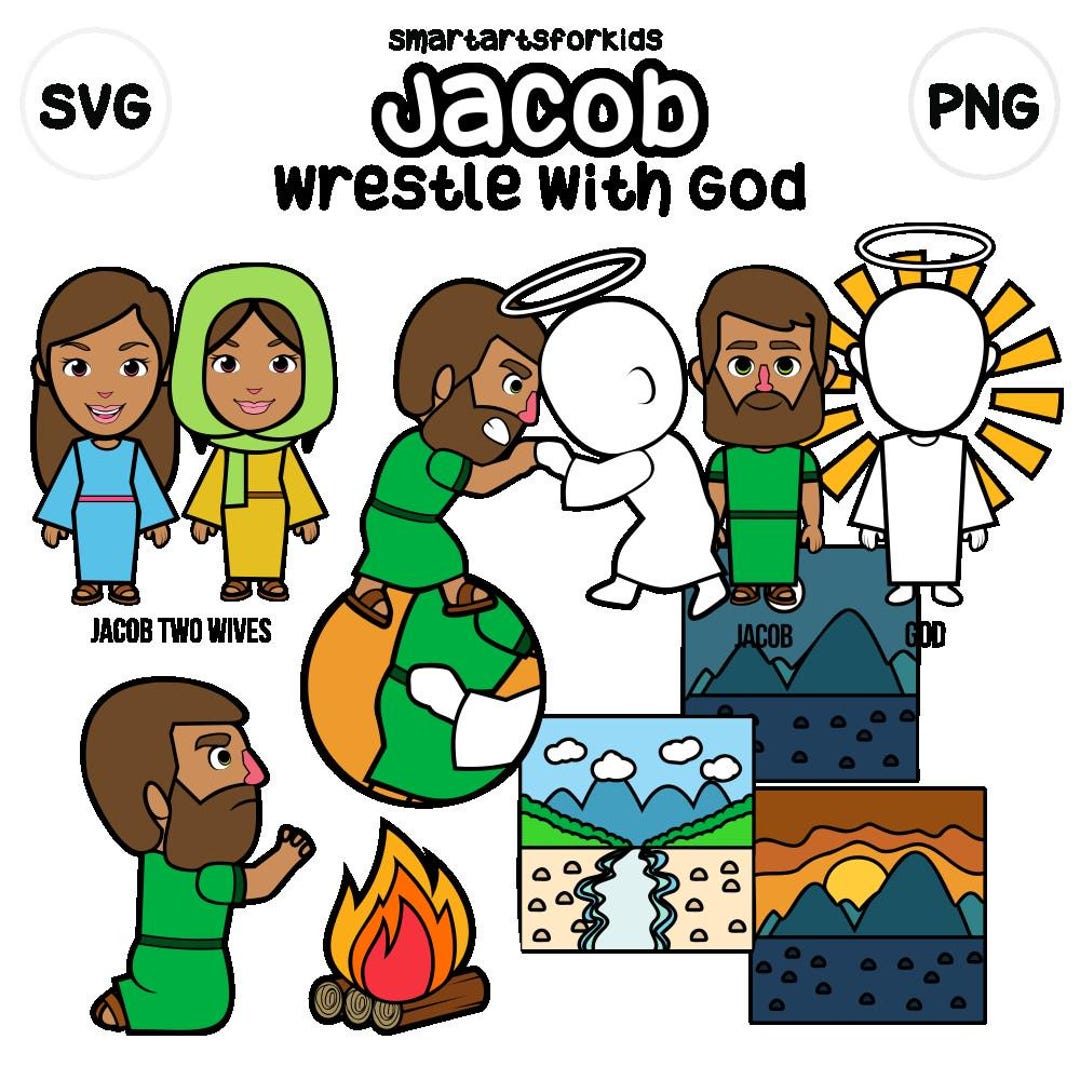 Jacob Wrestle With God Clip Art- Bible Based - Bible Characters - VBS ...