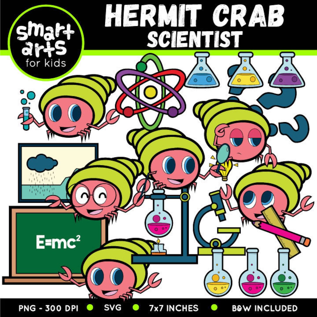Hermit Crab Scientist Clip Art - Scientist - Hermitcrab Clipart - SVG ...