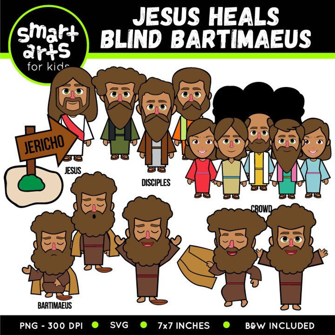 Jesus Heals Blind Bartimaeus Clipart - Bible Based - Bible Characters ...