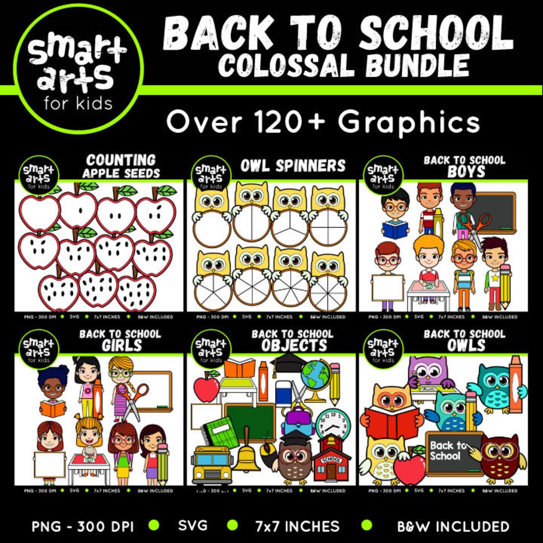 Back to School Bundle Clip Art - School Clipart - Back to School ...