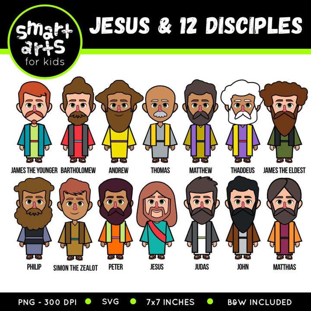 Jesus and 12 Disciples Clip Art - 12 Disciples - Bible Based - Bible ...