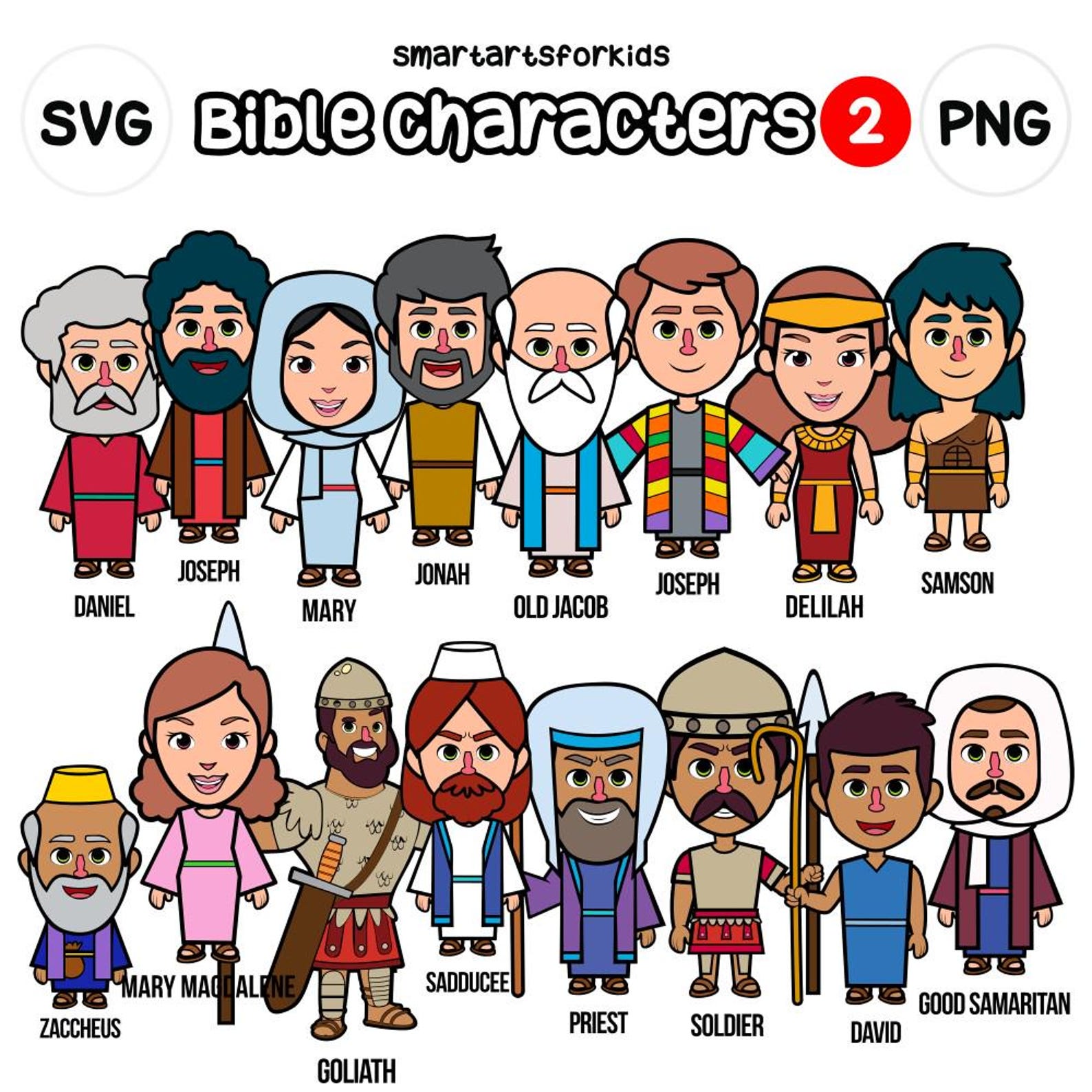 Bible Characters Clip Art 2 - Bible Based - Bible Characters - SVG ...