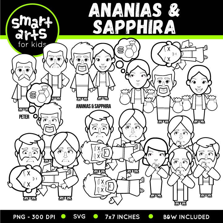 Ananias and Sapphira Clipart Bible Based Bible Characters - Etsy