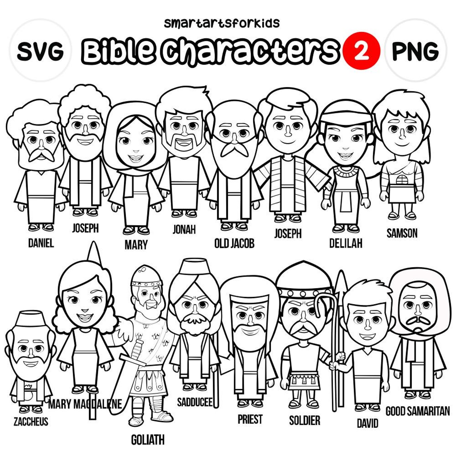 Bible Characters Clip Art 2 - Bible Based - Bible Characters - SVG ...
