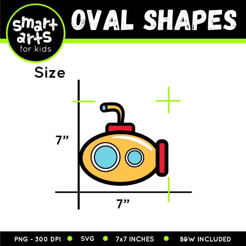 Oval Shapes Clip Art Cartoon Oval Oval Shapes Instant - Etsy