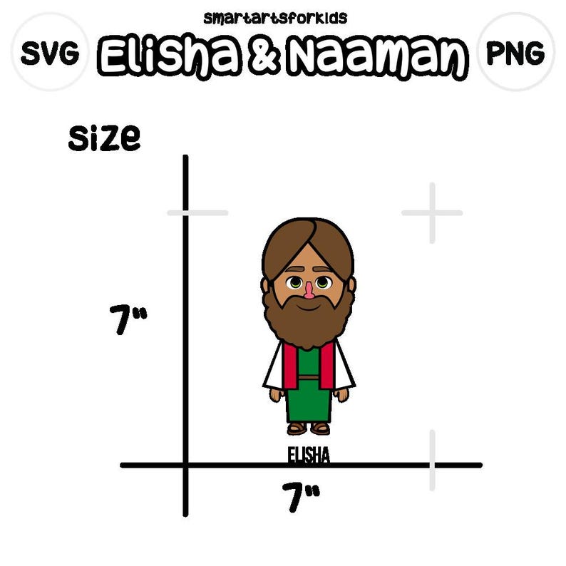 Elisha and Naaman Clip Art - Bible Based - Bible Characters - SVG ...