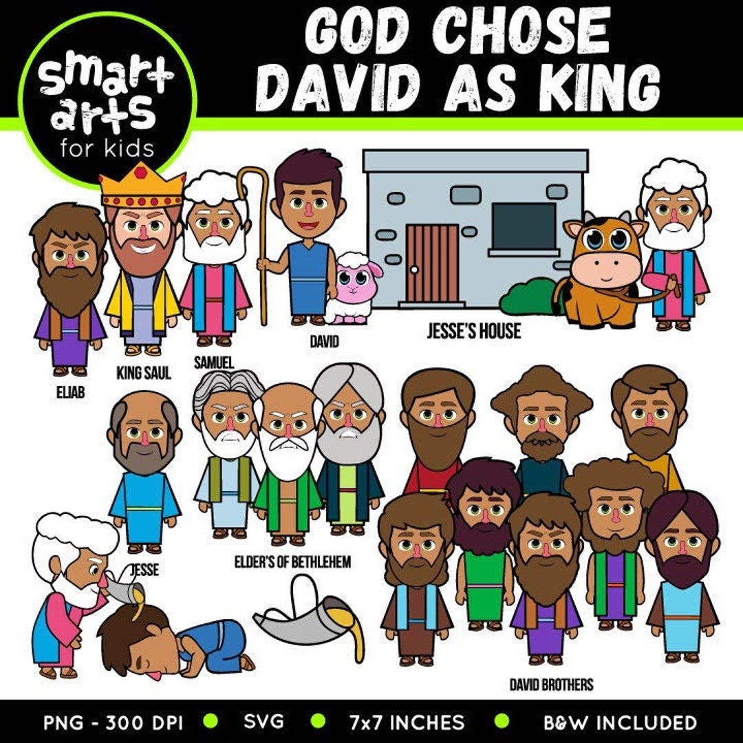 God Chose David as King Clipart - Bible Based - Bible Characters - VBS ...
