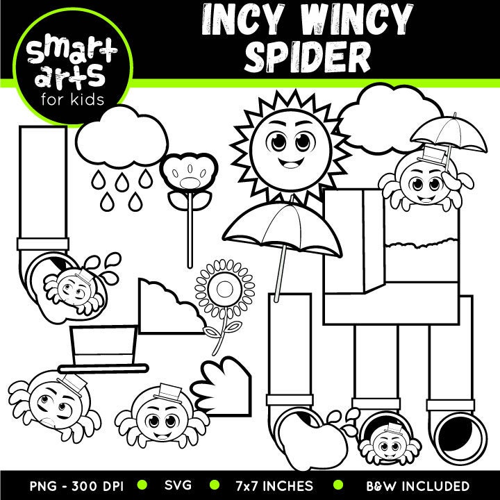 Incy Wincy Clip Art Art for Kids Nursery Rhyme Instant | Etsy