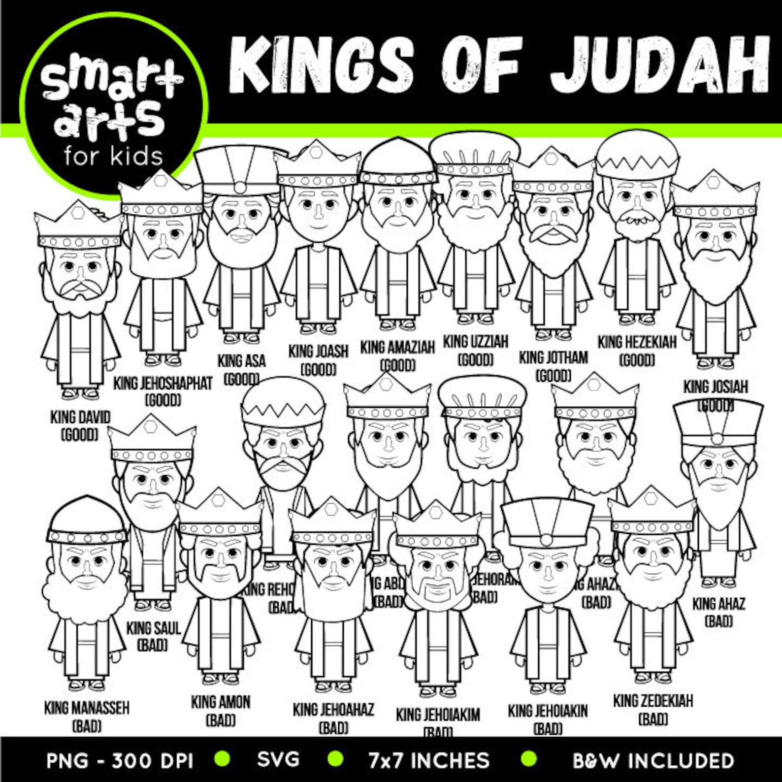Kings of Judah Clip Art Jacob Sons Bible Based Bible - Etsy