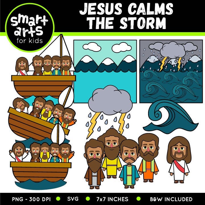 Jesus Calms the Storm Clipart Bible Based Bible Characters - Etsy Australia