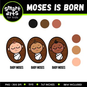 Moses is Born Clip Art - Bible Based - Bible Character - Baby Moses ...