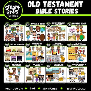 Old Testament Bible Stories Clip Art Bundle - Story for Kids - Bible ...