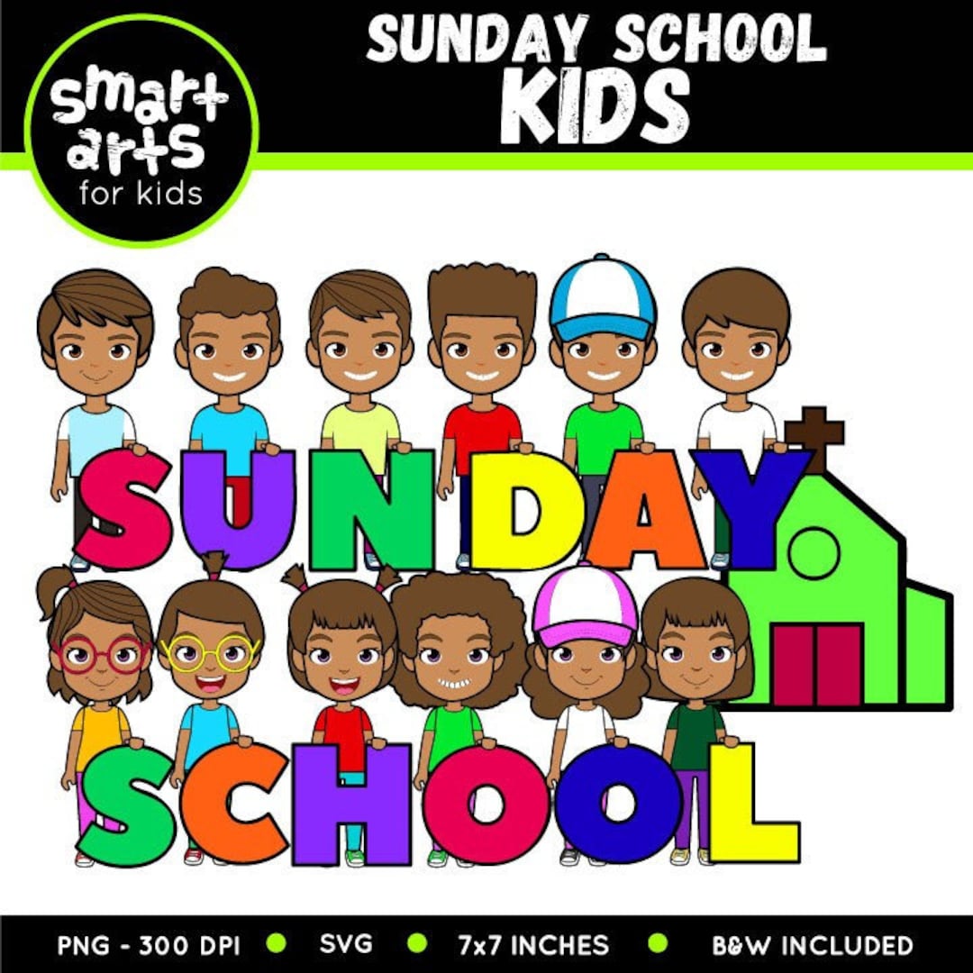 Sunday School Kids Clip Art - Instant Download - Bible Based - SVG ...