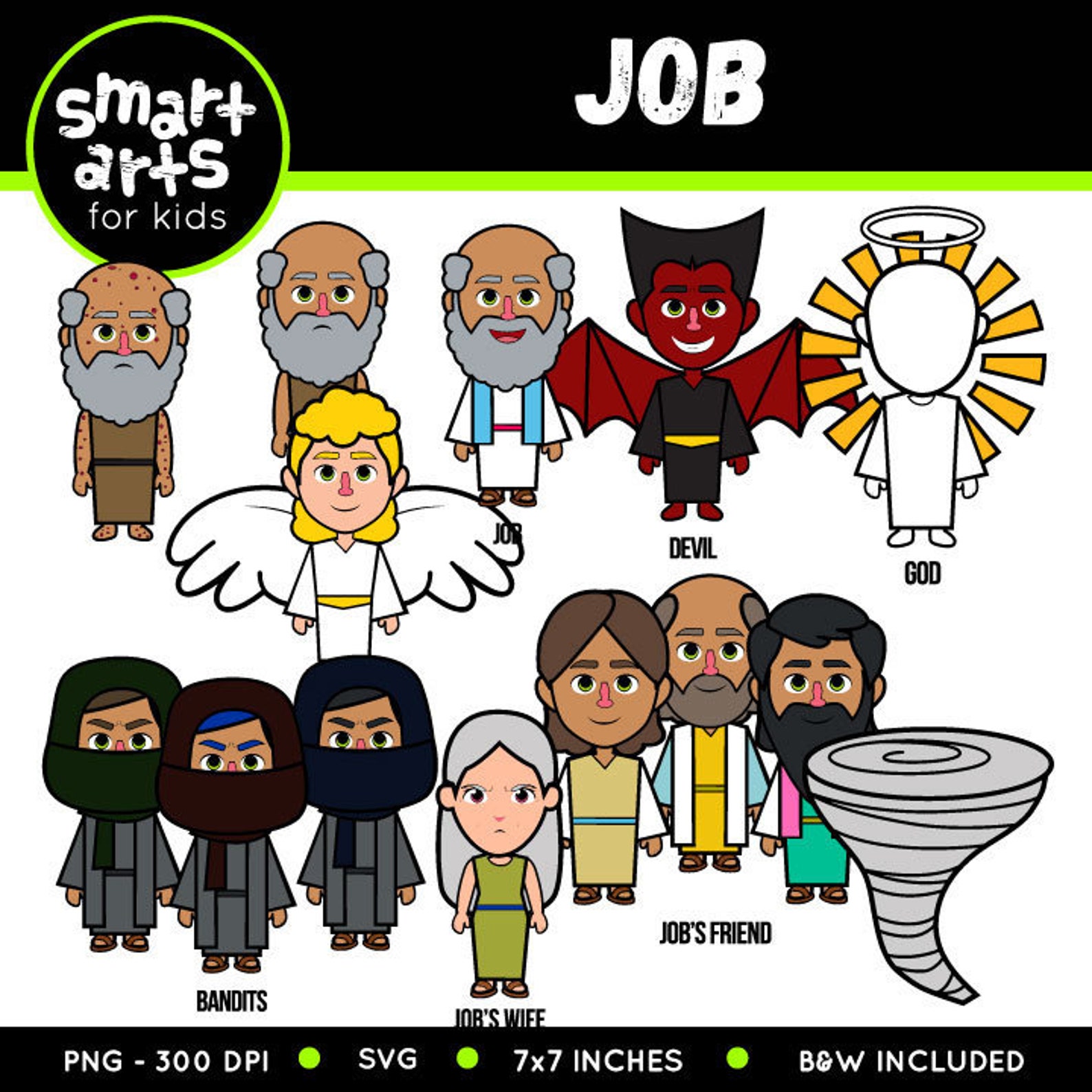 Job Clip Art Bible Based Bible Characters SVG Cricut | Etsy