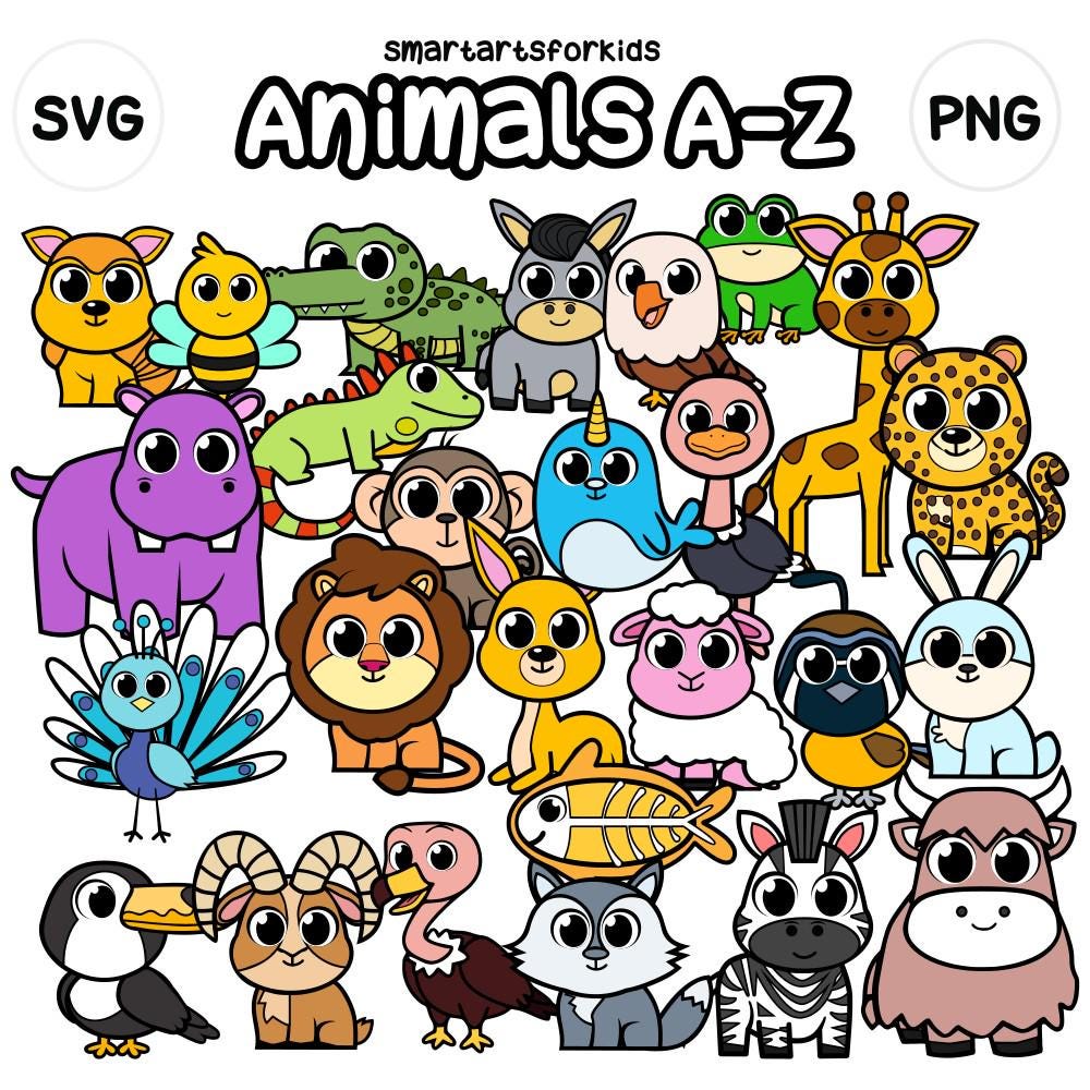 Animals A-Z Clip Art - Art for Kids - Alphabet Clip Art - Instant ...