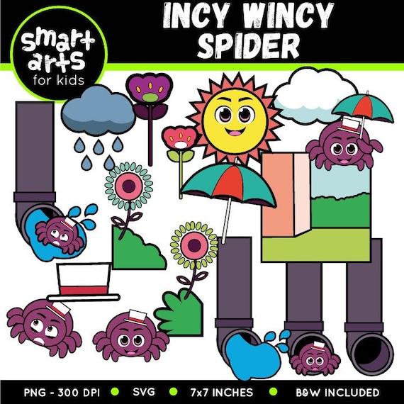 Incy Wincy Clip Art Art for Kids Nursery Rhyme Instant | Etsy