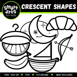 Crescent Shapes Clip Art - Croissant - Digital Graphics - Crescent ...