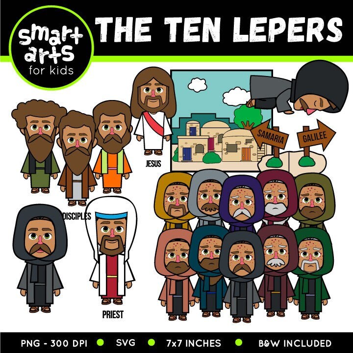 The Ten Lepers Clipart - Bible Based - Bible Characters - SVG Cricut ...