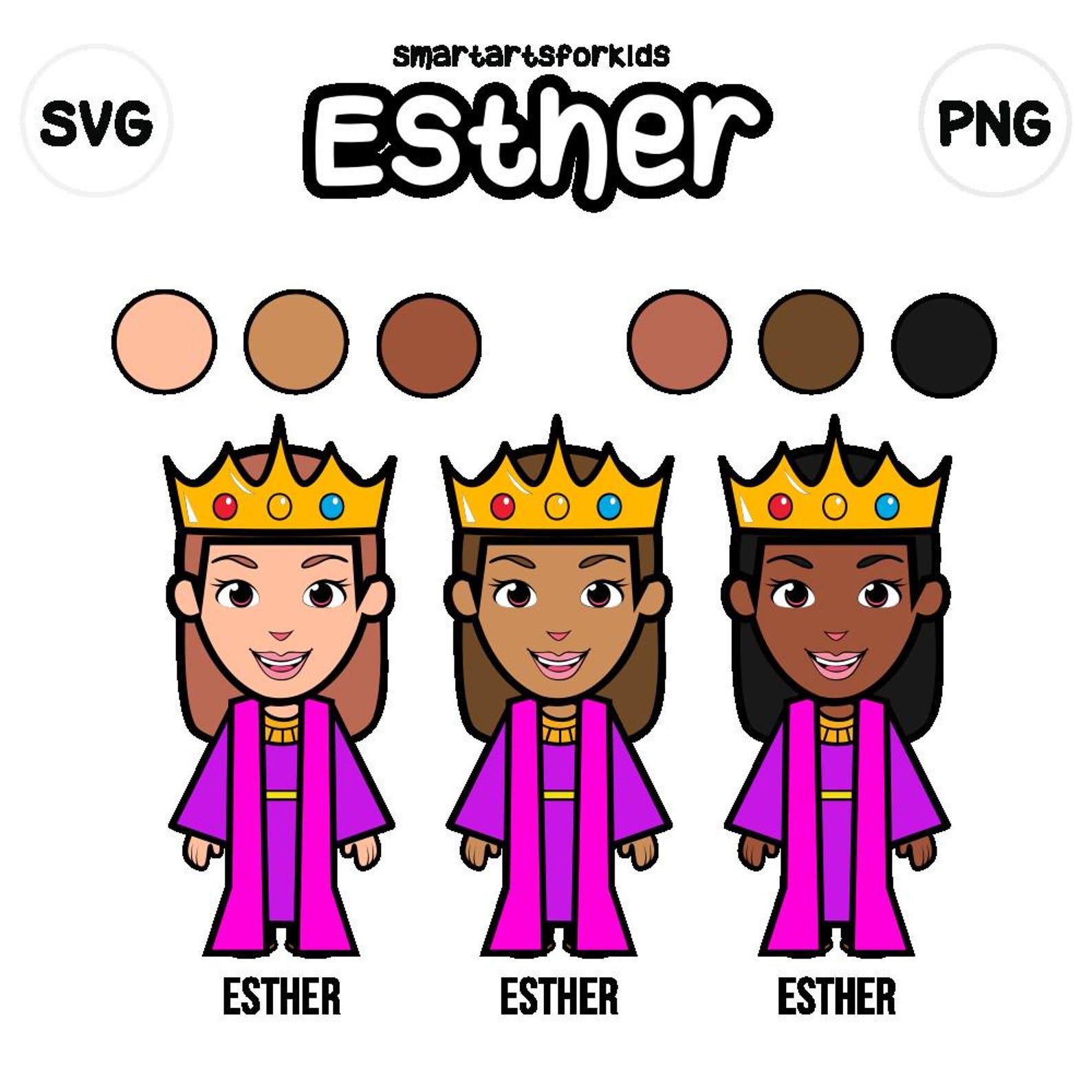 Esther Clip Art - Bible Based - Bible Characters - SVG Cricut - Instant ...