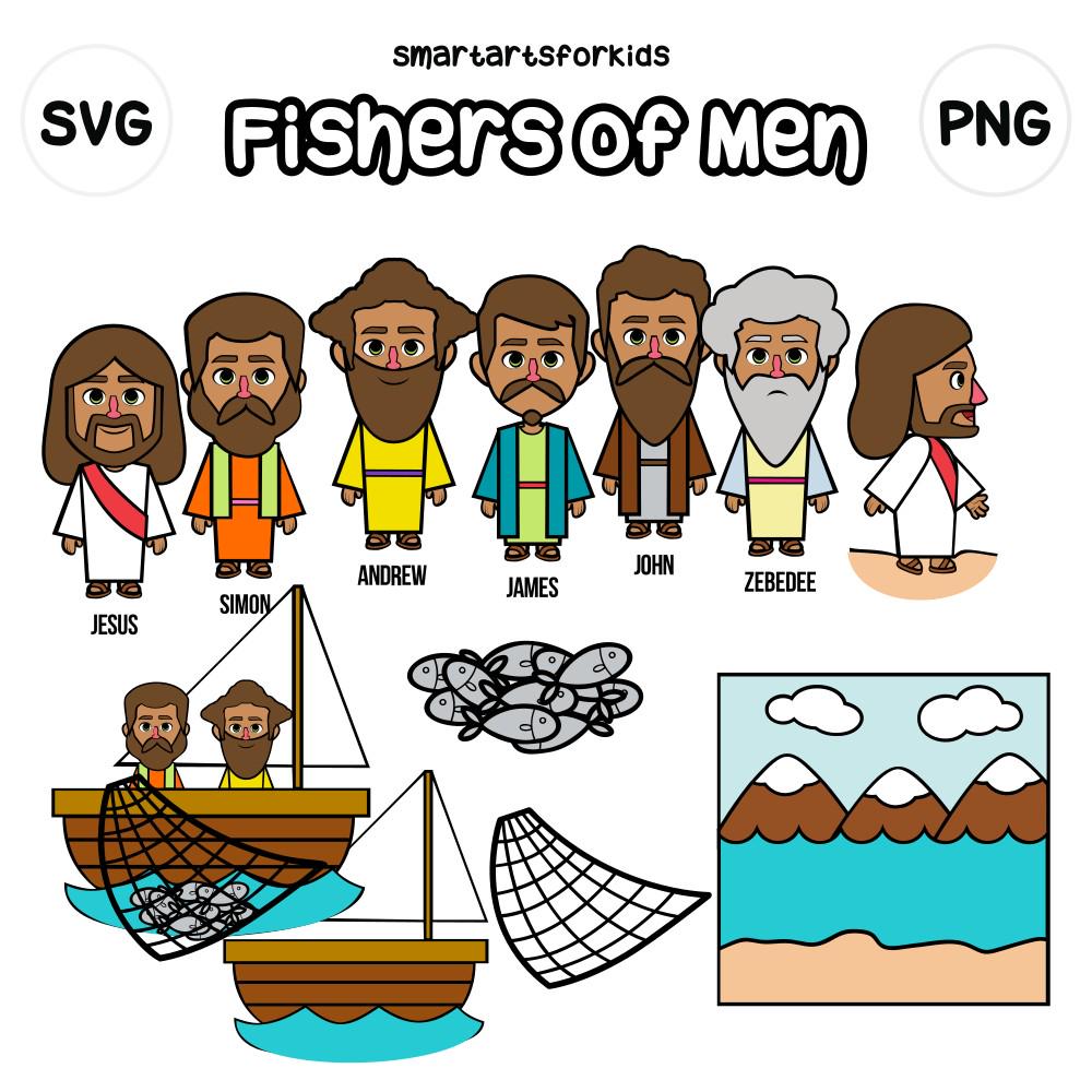 Fishers of Men Clipart - Bible Based - Bible Characters - SVG Cricut ...