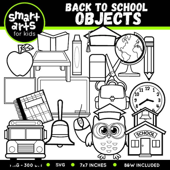 11 Objects Clipart Black