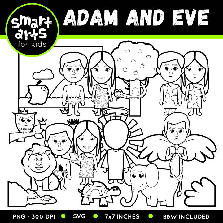 Adam and Eve Clip Art Adam and Eve Bible Based Bible - Etsy Ireland