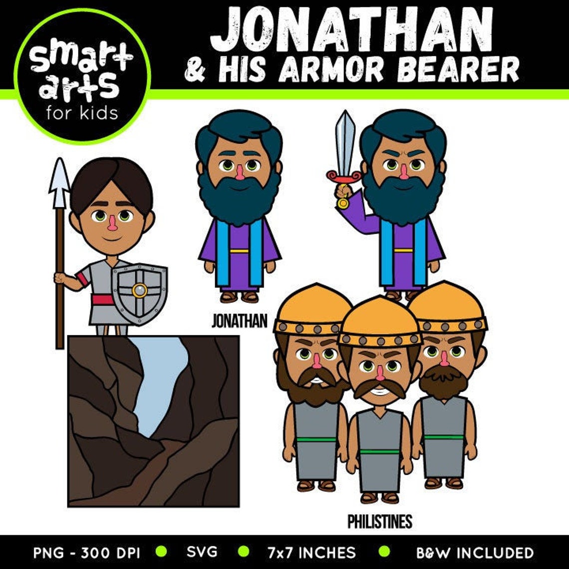 Jonathan and His Armor Bearer Clip Art Bible Based Bible - Etsy