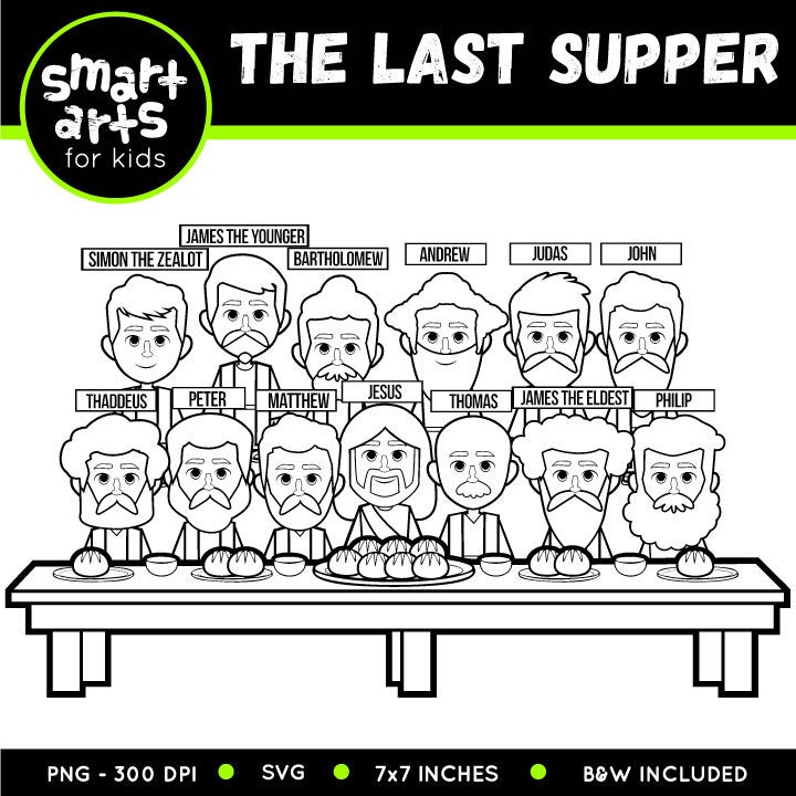 The Last Supper Clip Art Bible Based Bible Character SVG - Etsy Israel