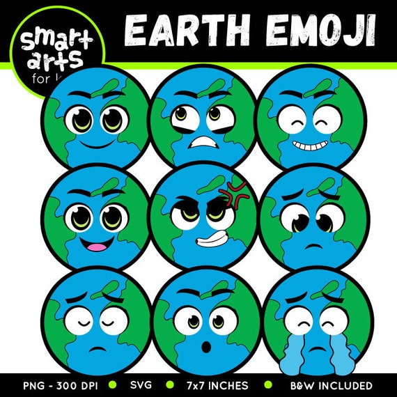 Earth Emoji Clip Art Cartoon Instant Download SVG | Etsy
