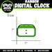 Rainbow Digital Clock Clip Art - Instant Download - Wall Clock Clip Art ...