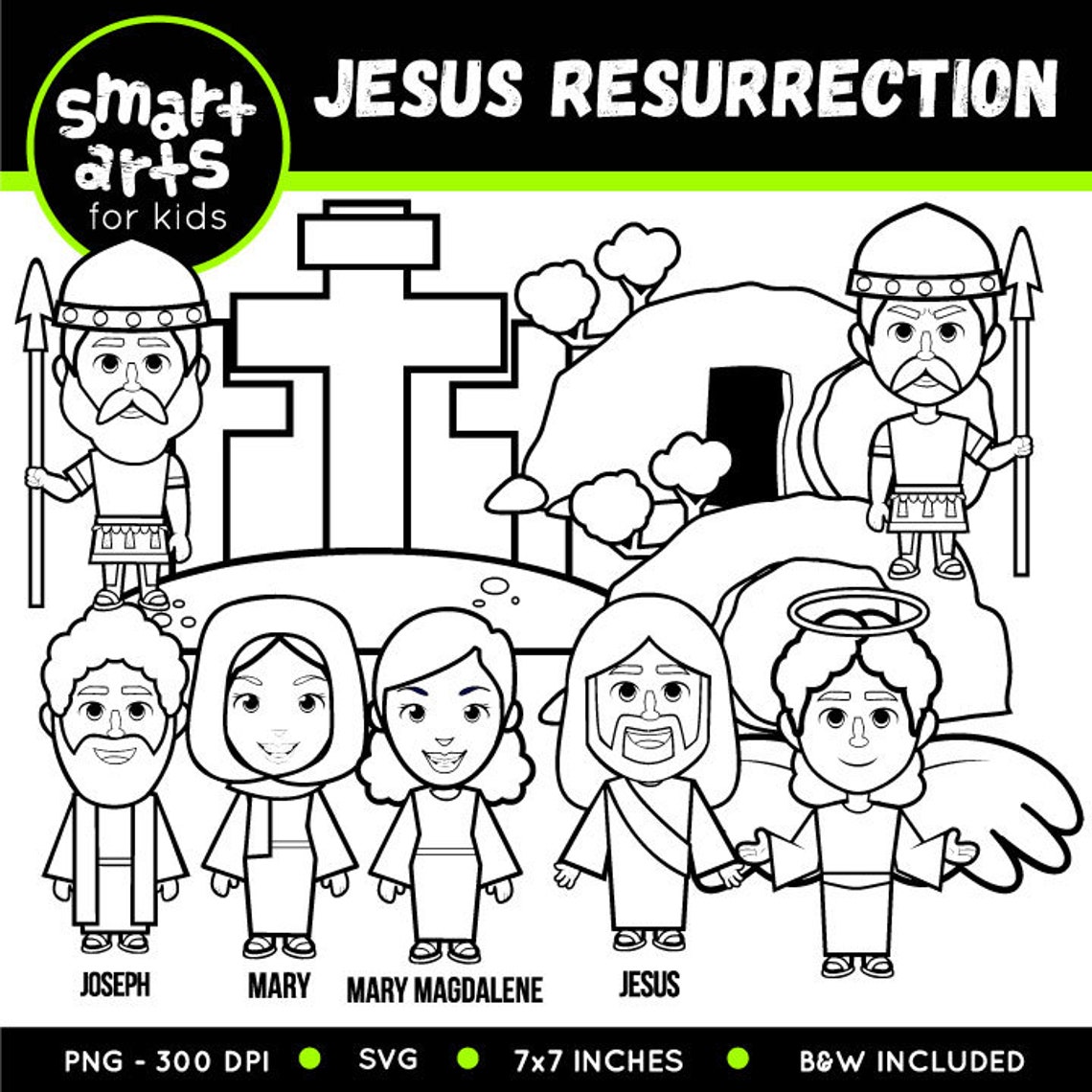 Jesus Resurrection Clip Art - Bible Based - Bible Characters - SVG ...