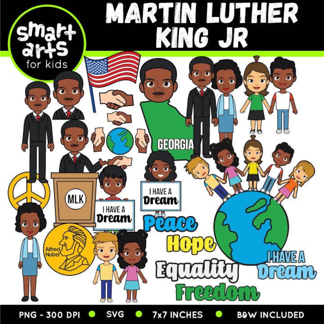 Martin Luther King Jr Clip Art - Black History Month - Holidays ...