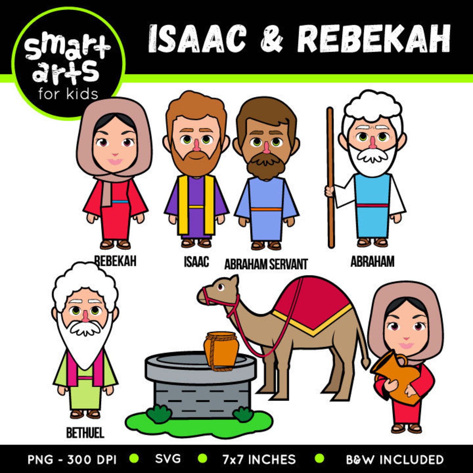 Isaac and Rebekah Clip Art Bible Based Bible Characters - Etsy