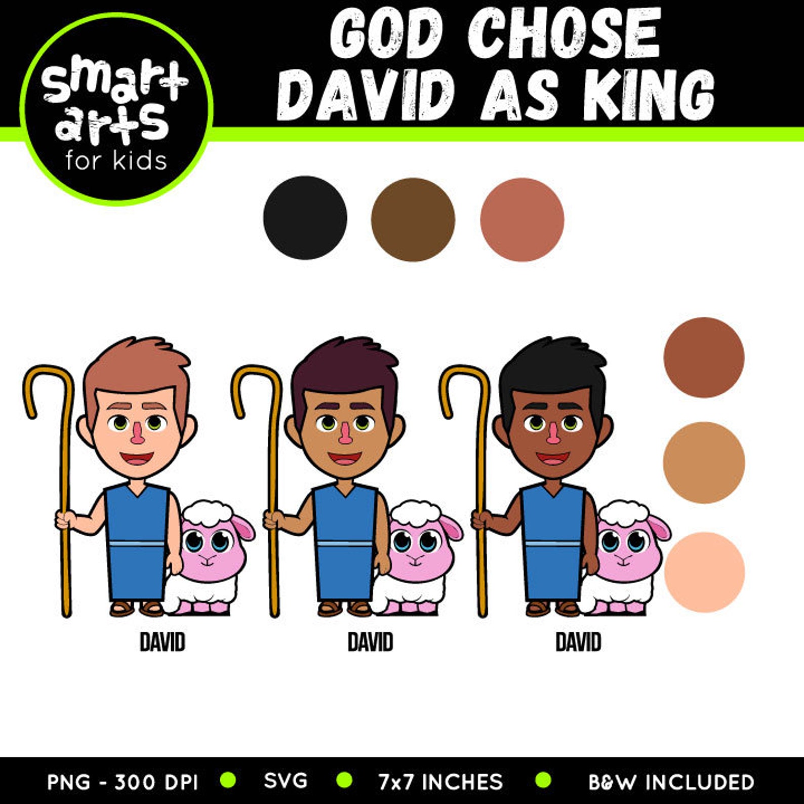 God Chose David as King Clipart Bible Based Bible Characters VBS ...