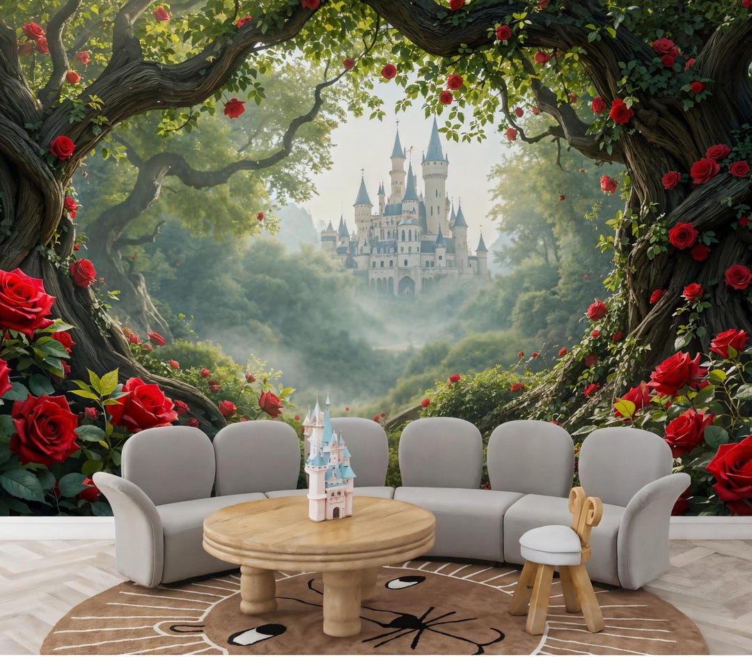 Fairy Mysterious Castle Magical Wall Murals for Kids Room Enchanted ...