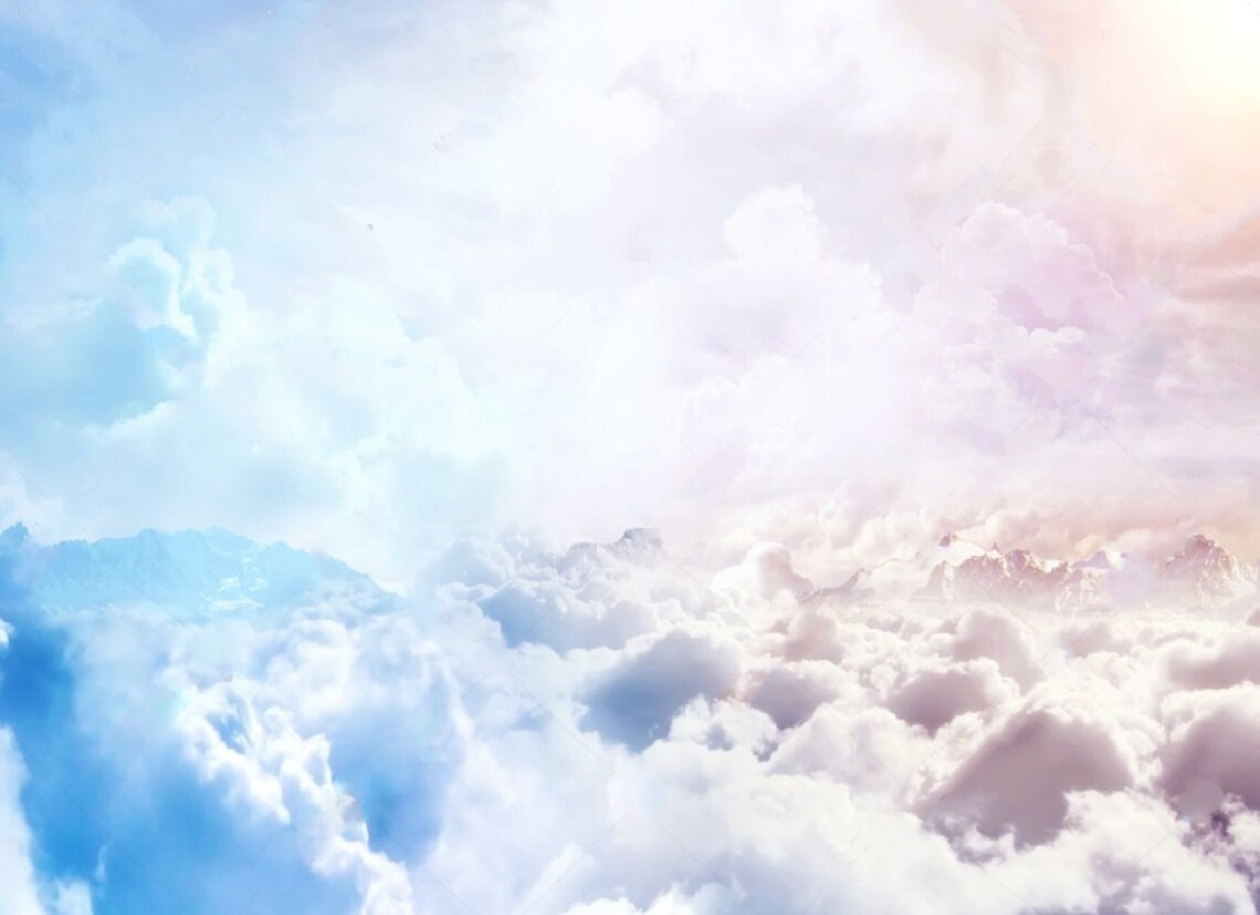 Air Clouds Kids Wallpaper Baby Room Decor Sky Photo Wallpaper | Etsy