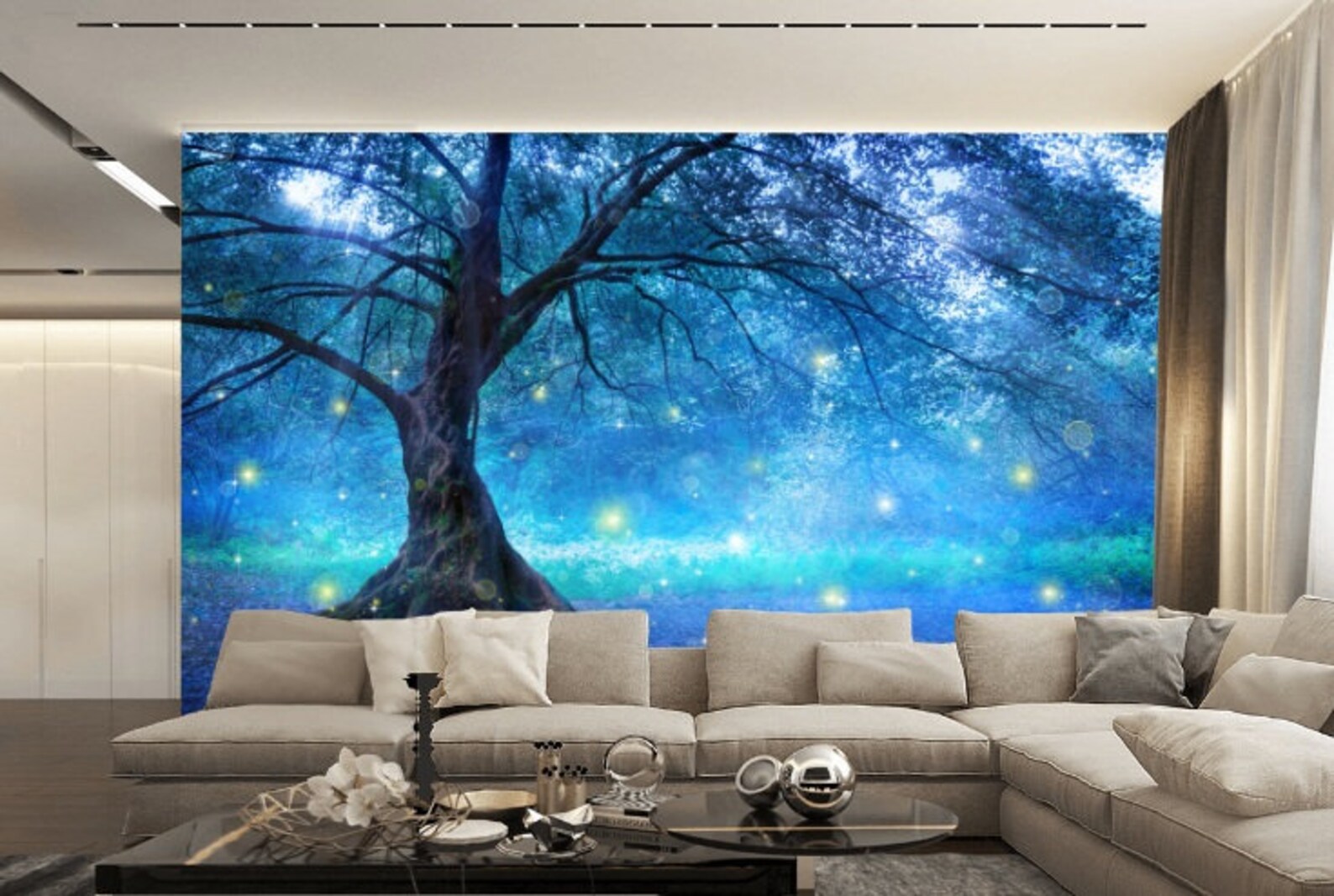 Magic Tree Vinyl Wallpaper Wall Decor Kids Wall Murals Fairy - Etsy