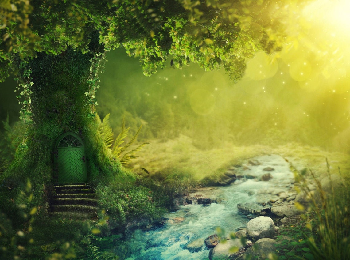 Magical Forest Fairy Tale Photo Wallpaper Kids Wall Murals - Etsy