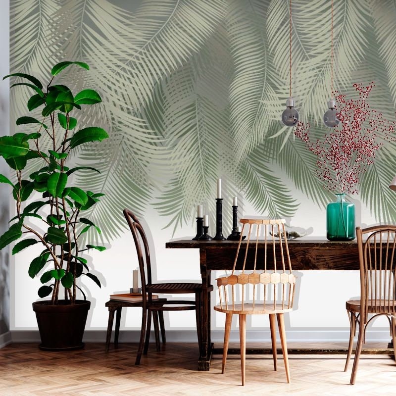 Palm Leaf Wall Mural - Etsy
