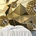 3D Golden Balls Wallpaper 3D Wall Sticker Modern Wall Decor - Etsy