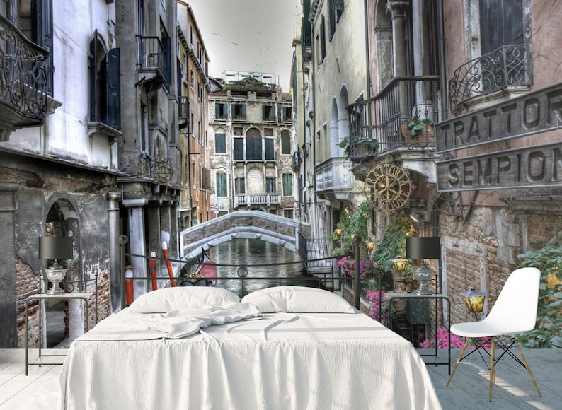 Old Town Street Vinyl Wallpaper Wall Decor Large Wall Murals | Etsy