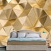 3D Effect Wallpaper Golden Triangles Modern Wall Decor Geometric Photo ...