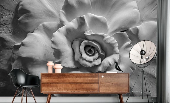 3D Wallpaper Modern Wall Decor 3D Rose Wall Mural Wall | Etsy