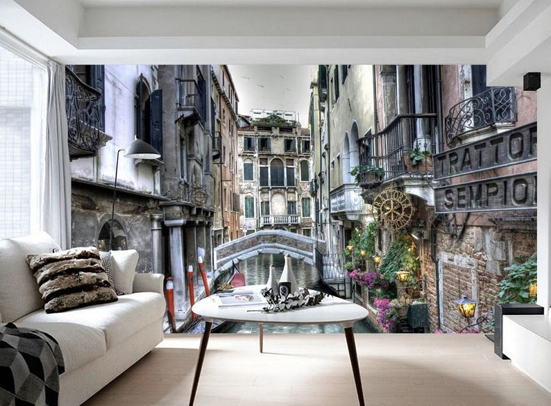 Old Town Street Vinyl Wallpaper Wall Decor Large Wall Murals | Etsy